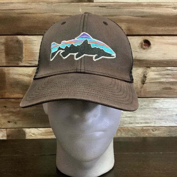 Patagonia | Accessories | Patagonia Fitz Roy Trout Trucker Hat Cap Mesh ...